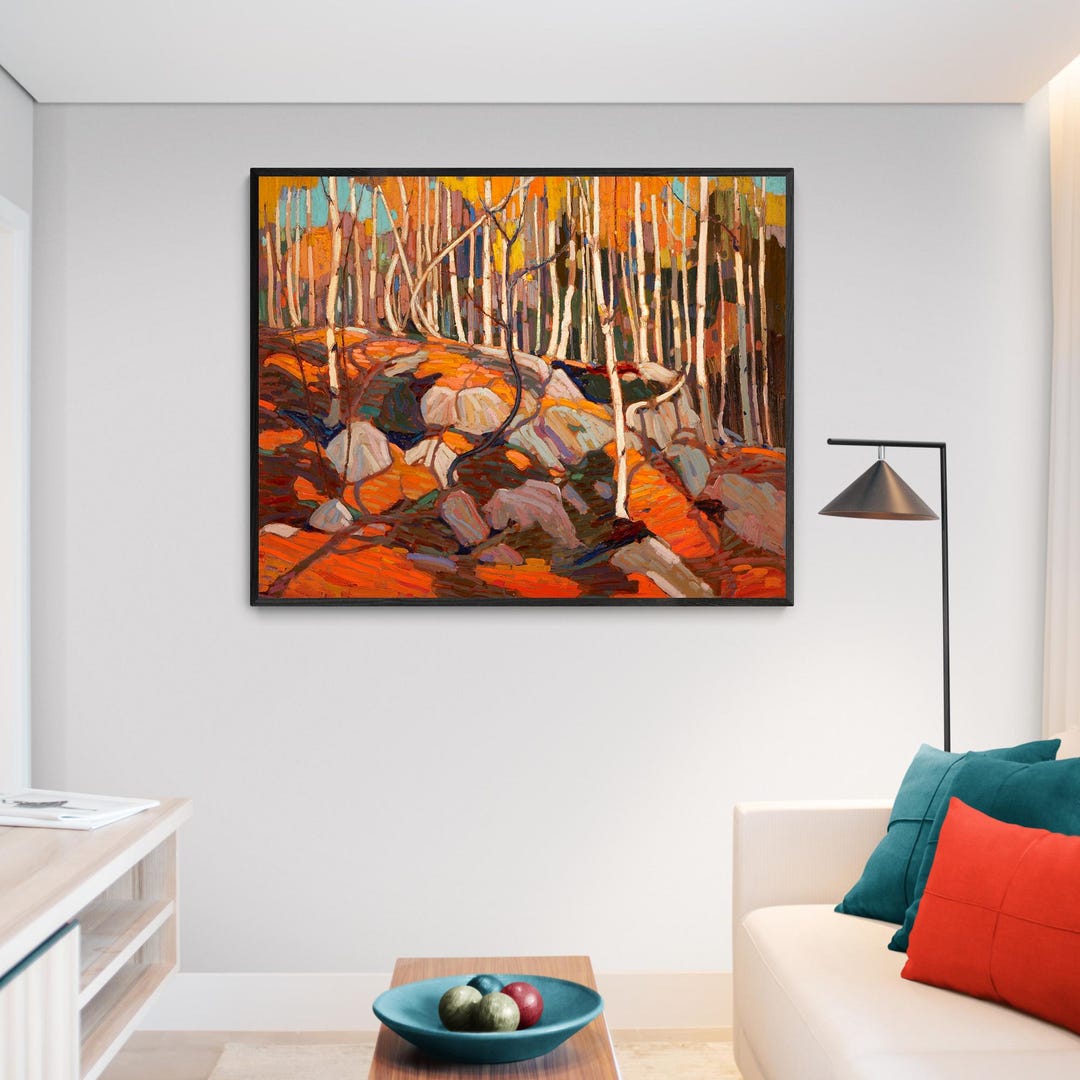 The Birch Grove, Autumn by Tom Thomson, Autumn Colorful Leaves, Art ...