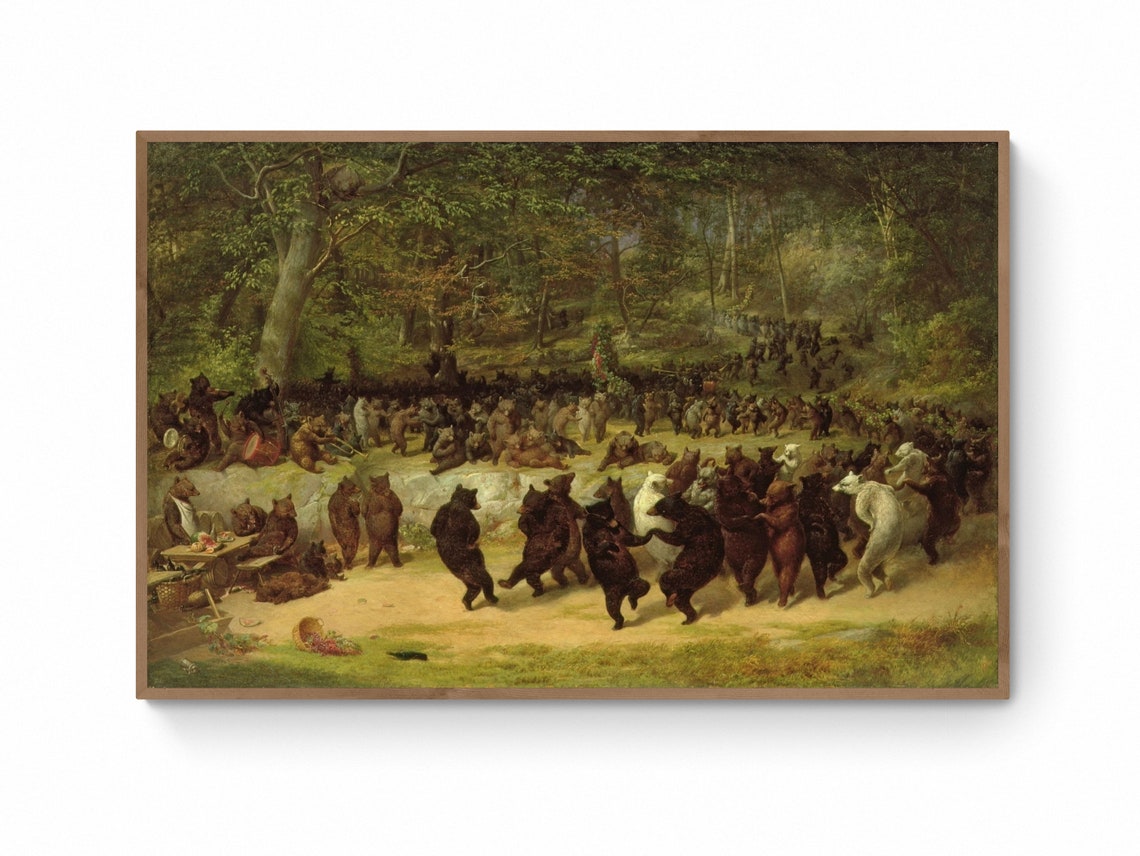 The Bear Dance Painting by William Holbrook Beard Canvas Print, Bears ...