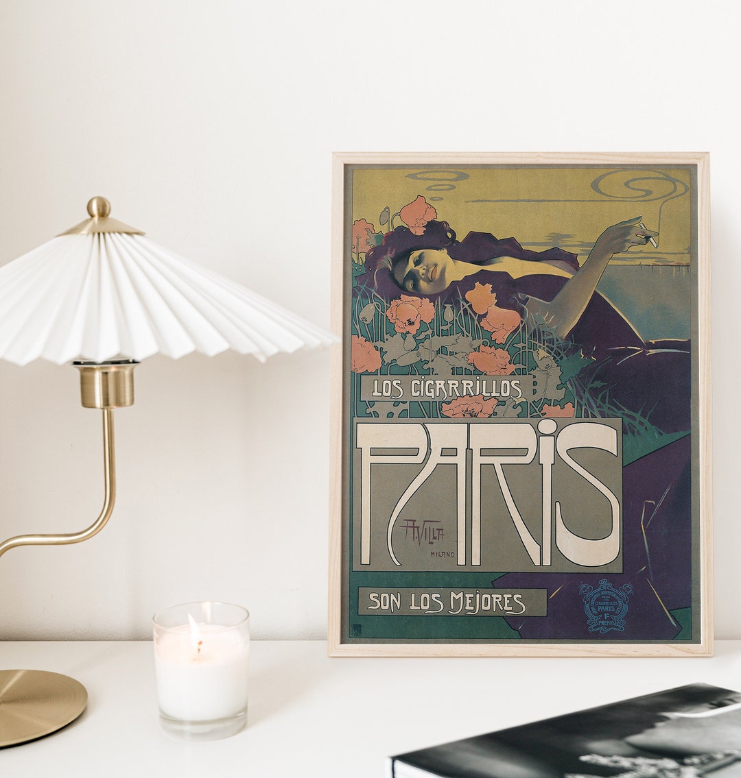 Antique Vintage 1920s Color Lithography Poster Aleardo Villa ...