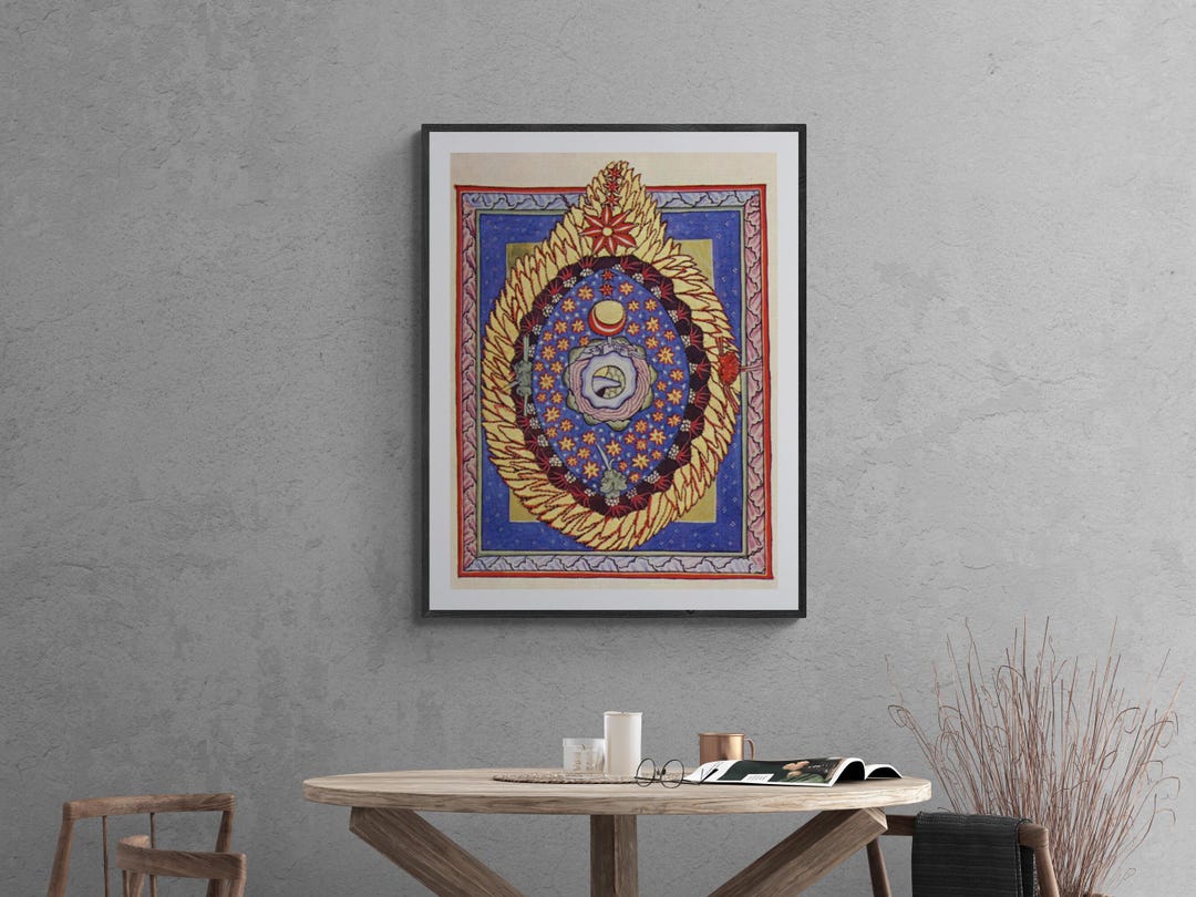 Scivias Codex Symbol of Universe, Mythlogy Drwaing Canvas Print Wall ...