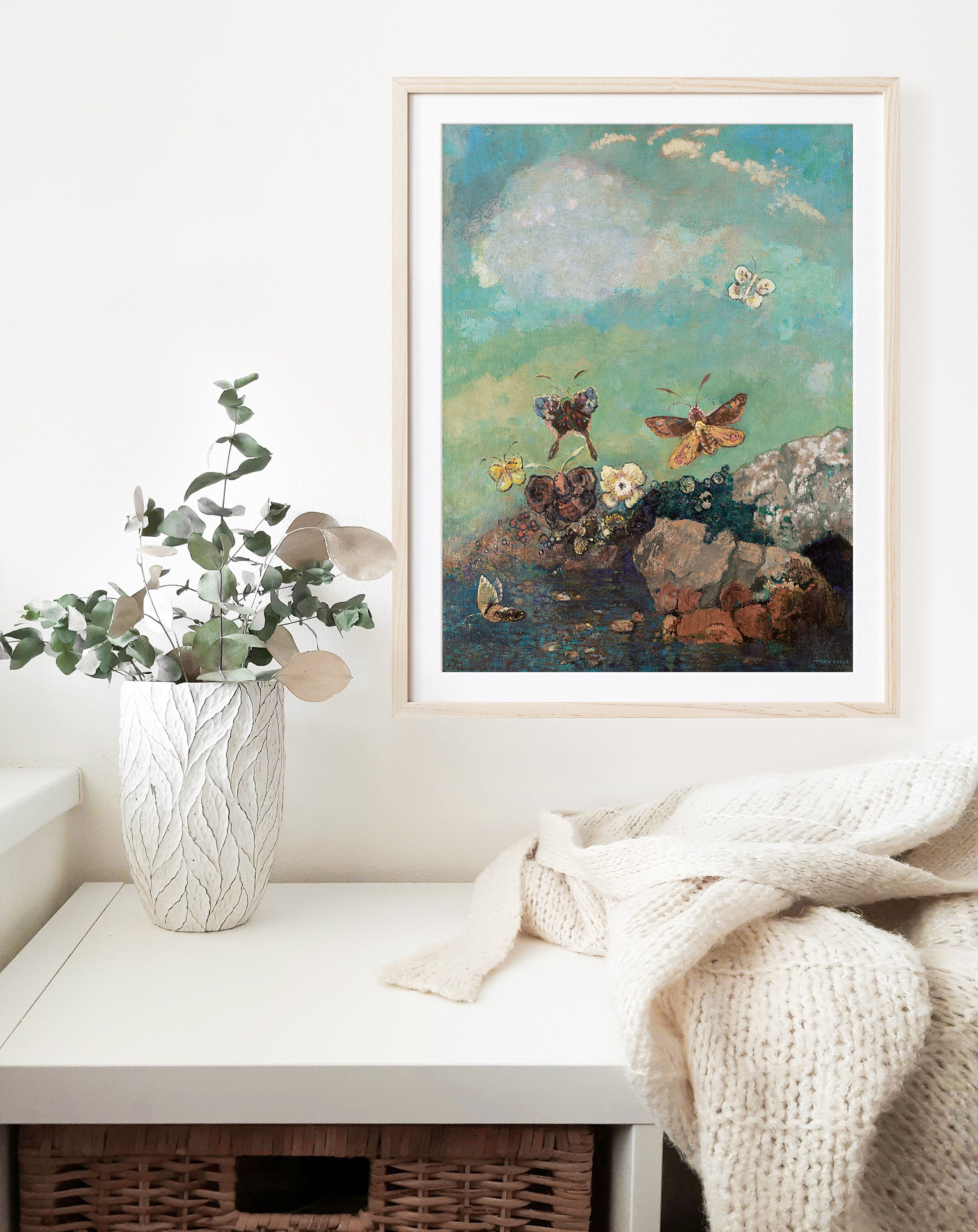 Butterfly by Odilon Redon Fine Canvas Print Reproduction Canvas Print ...