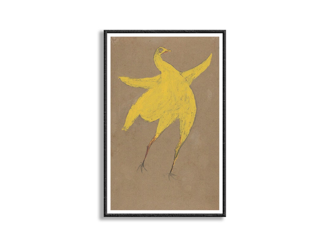 Gelbes Huhn von Bill Traylor Leinwand Wandkunst, amerikanische ...