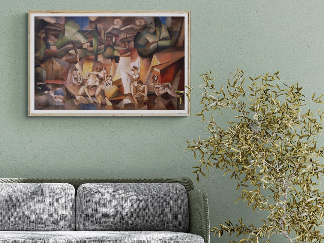 Les Baigneuses (the Bathers) by Albert Gleizes Canvas Print Wall Art ...