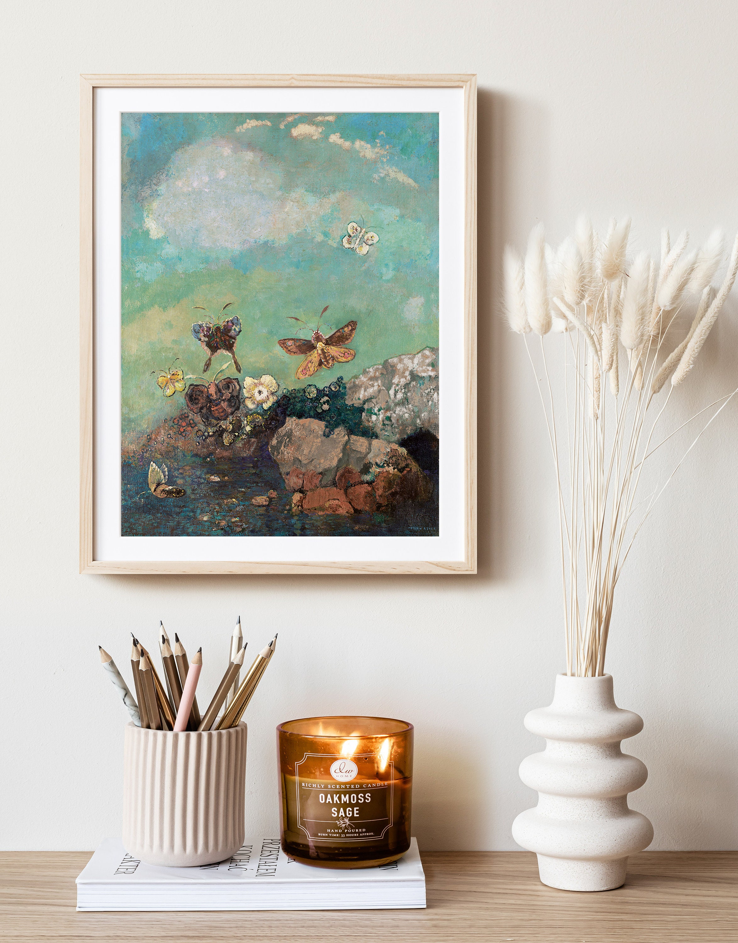 Butterfly by Odilon Redon Fine Canvas Print Reproduction Canvas Print ...