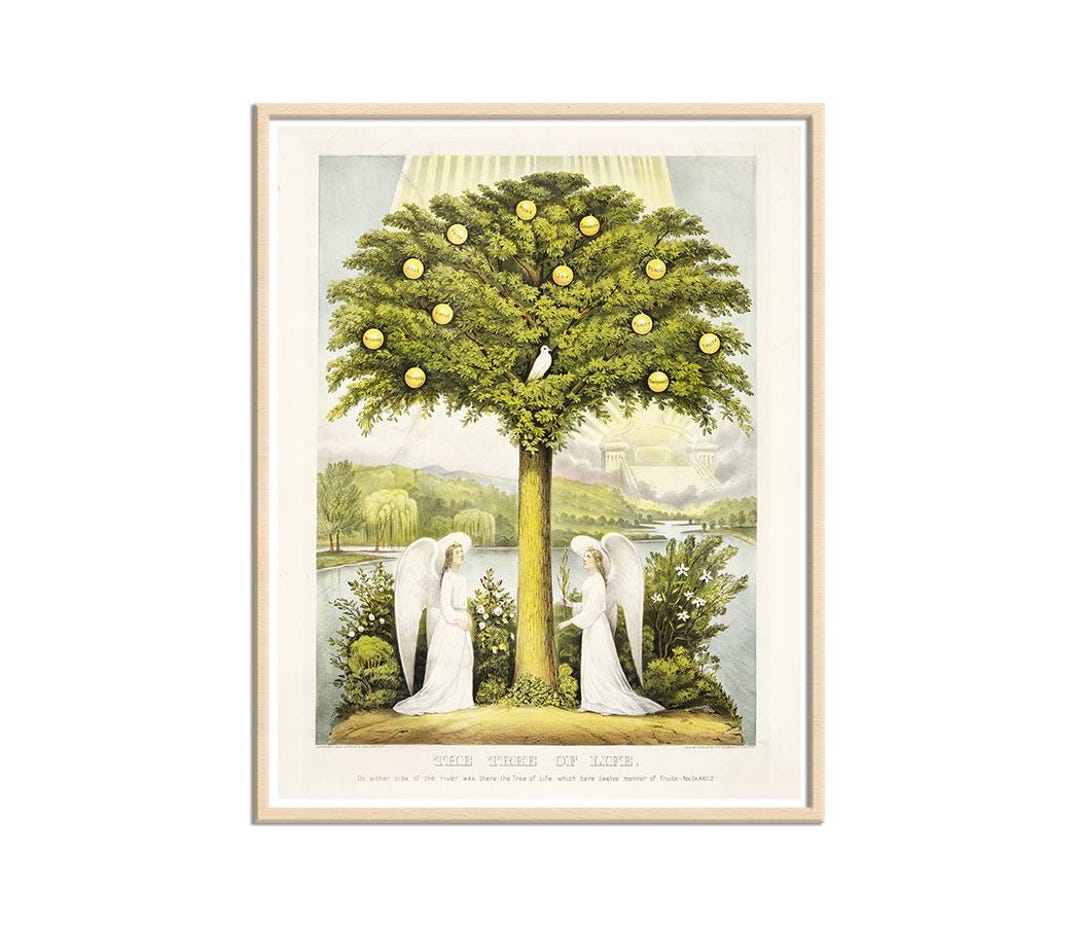 The Tree of Life With Twelve Manner of Fruits, Vintage Religious Art ...