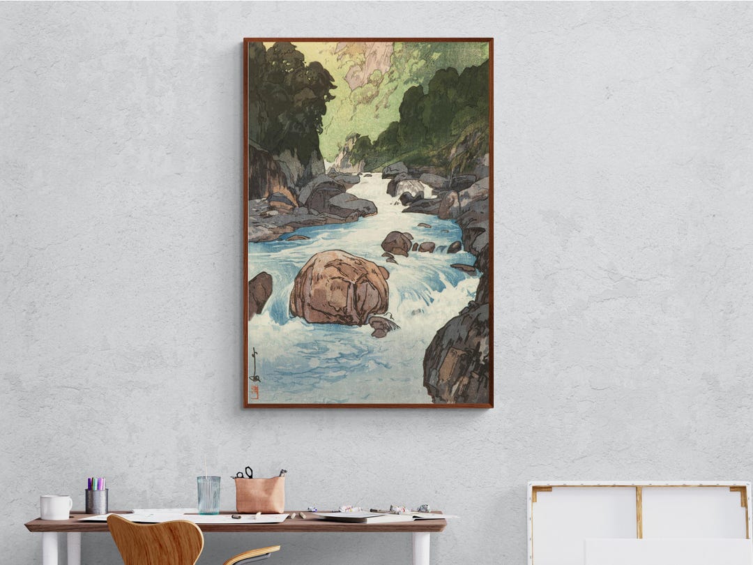 Kurobe River by Hiroshi Yoshida Canvas Print, Japanese Art Canvas Wall ...