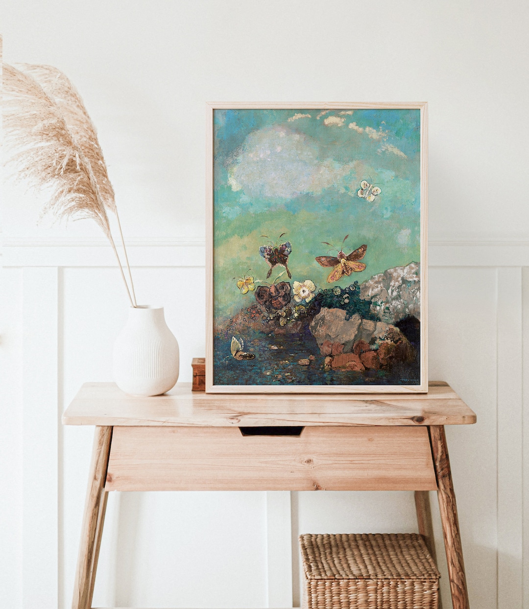 Butterfly by Odilon Redon Fine Canvas Print Reproduction Canvas Print ...