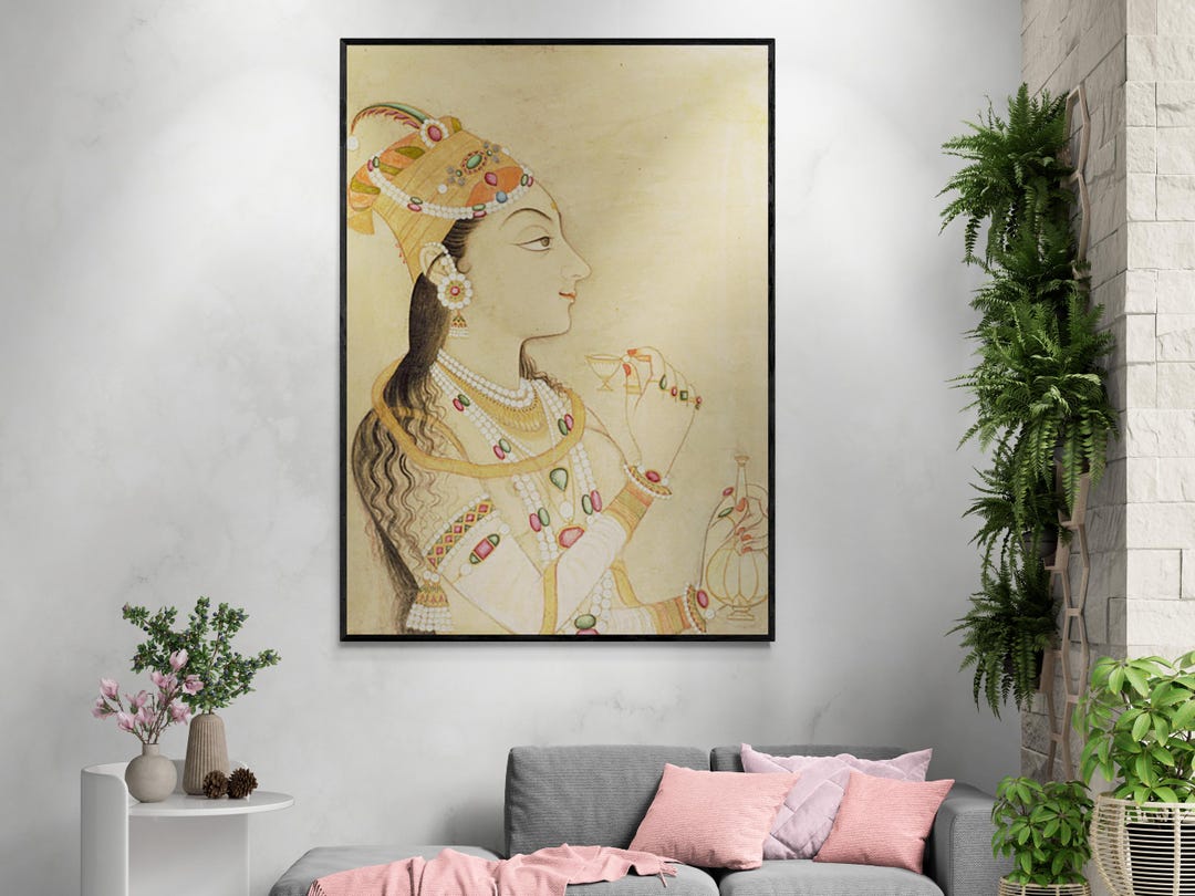 Mughal Empress Nur Jahan Canvas Print Wall Art Home Decor Indain Art ...