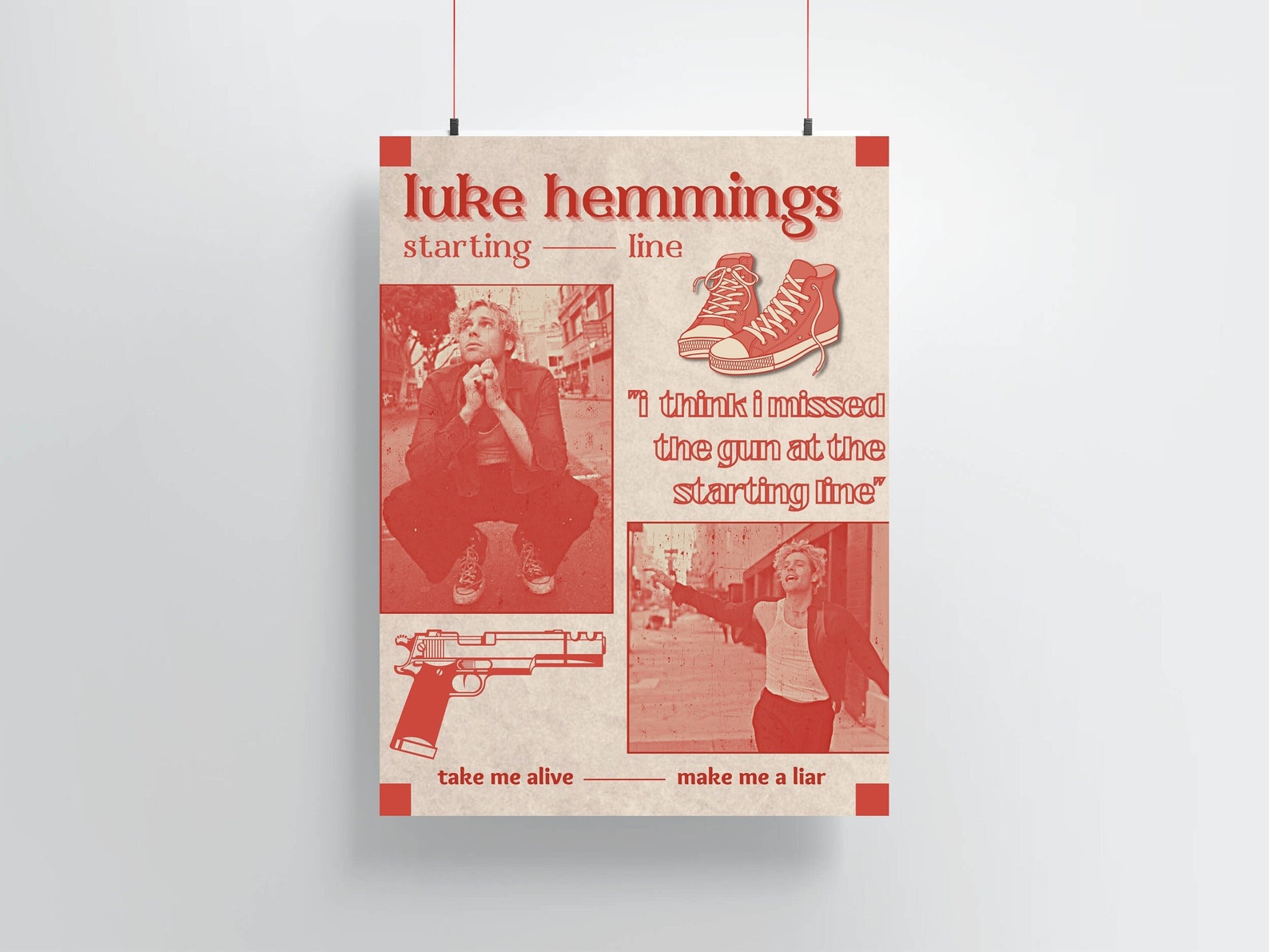 Starting Line Poster | Luke Hemmings Poster | WFTTWTAF Poster | Digital ...