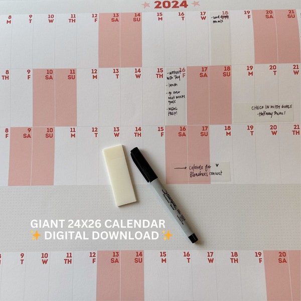 Girlie Calendar 2024 - Etsy