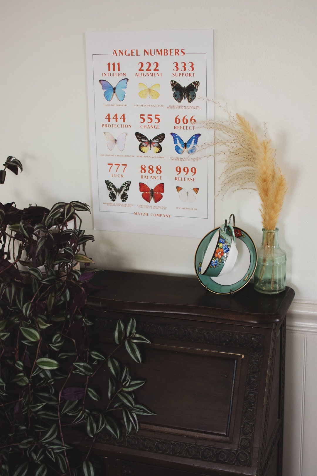 Angel Numbers Butterfly Poster Digital Download - Etsy