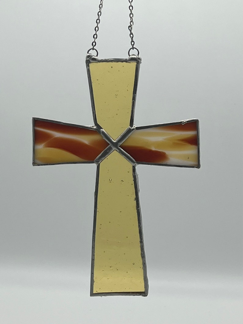Stained Glass Cross Suncatcher - Etsy