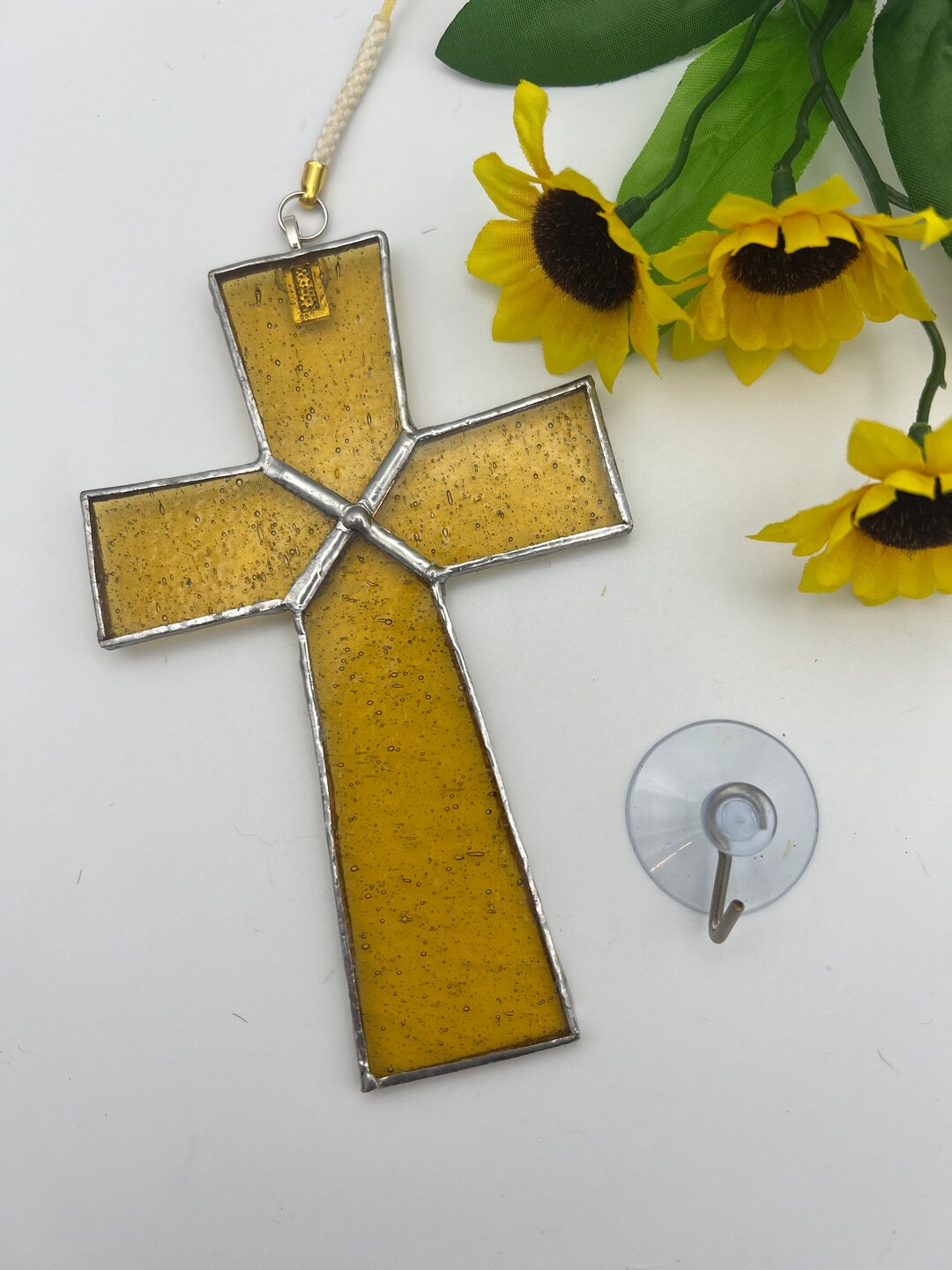 Stained Glass Cross Suncatcher - Etsy