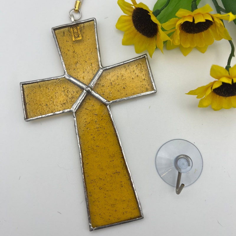 Stained Glass Cross Suncatcher - Etsy