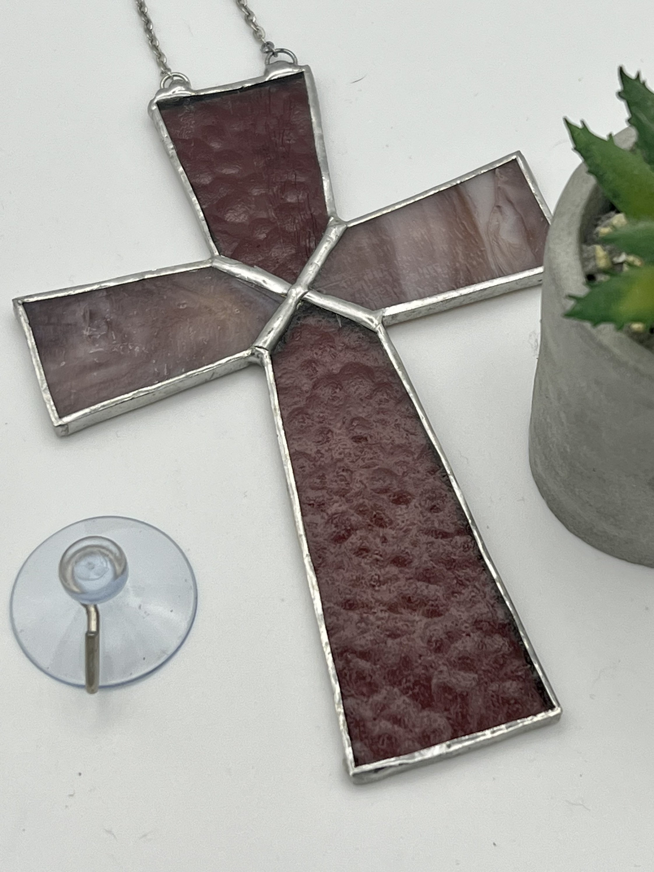 Stained Glass Cross Suncatcher - Etsy