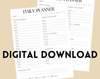 Digital Daily Planner /planner /pdf / Editable /printable /downloadable ...