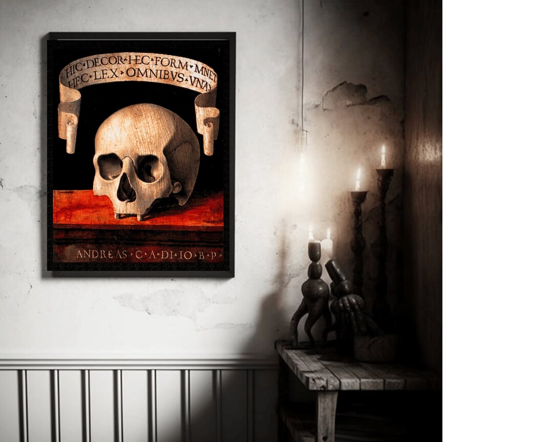 Vampire Skull Poster, Renaissance Art, Small Goth Art, Dark Academia ...
