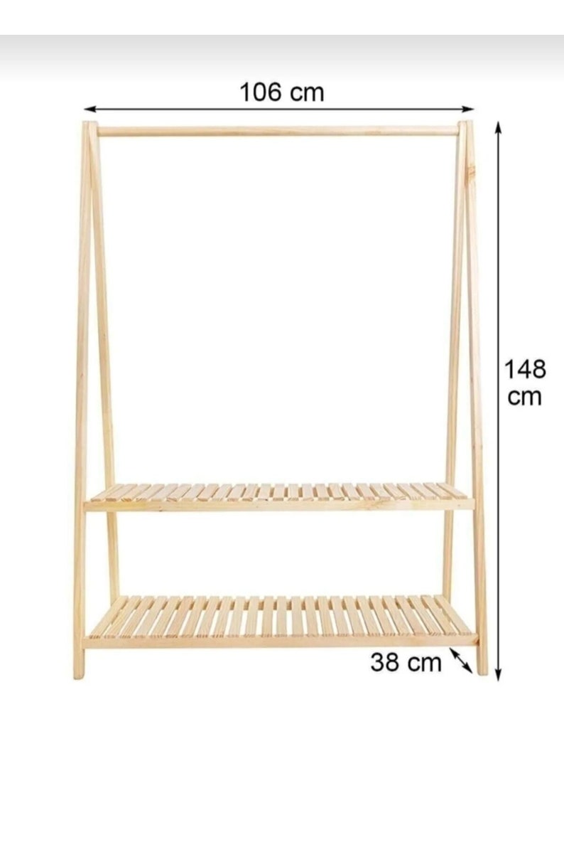 Wooden Hanging Clothes Rack and Shoe Rack - Etsy