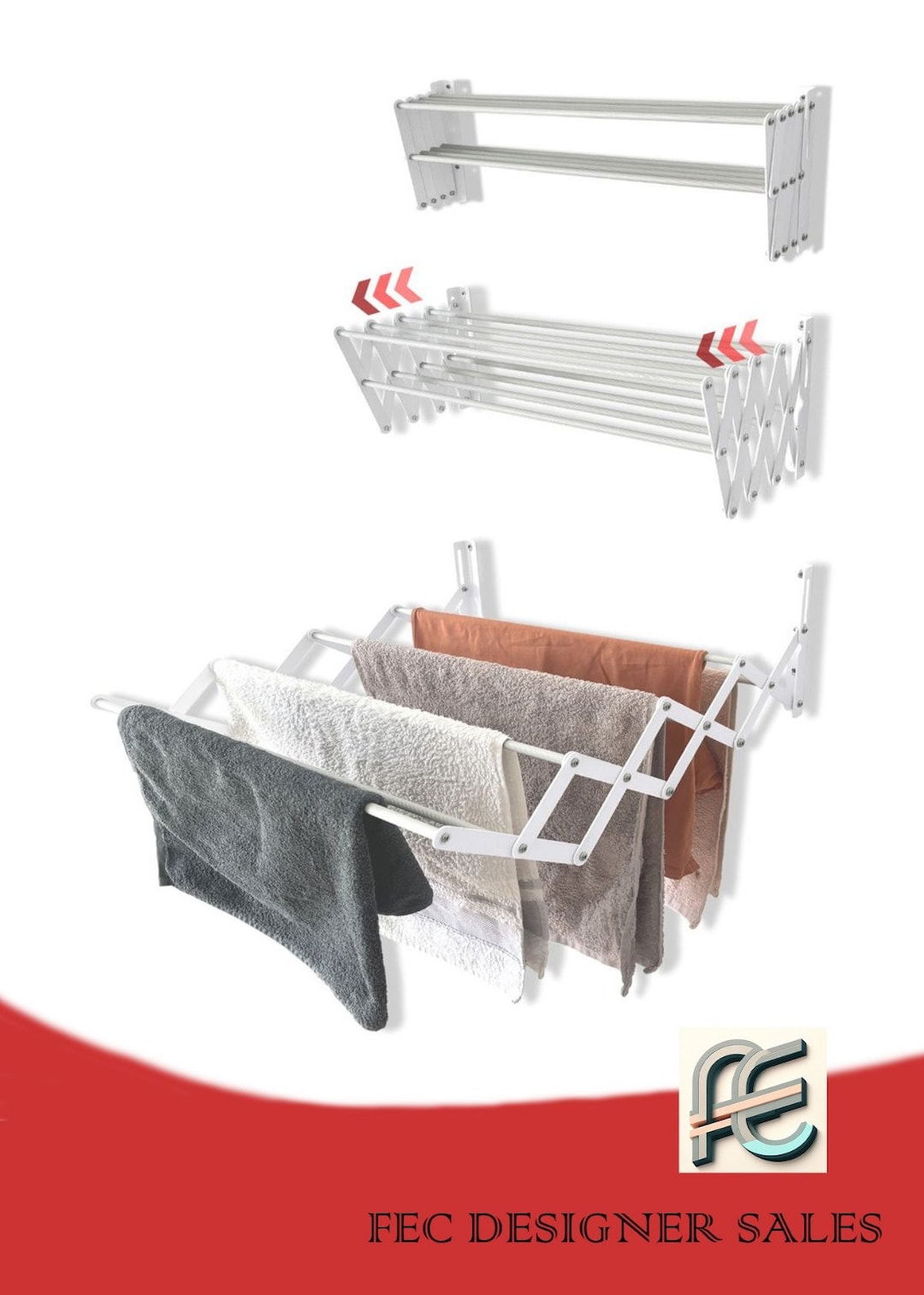 Wall Mounted Accordion Drying Rack 22 Inch White - Etsy