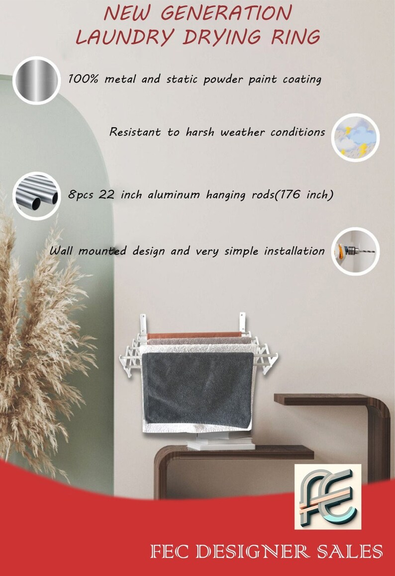 Wall Mounted Accordion Drying Rack 22 Inch White - Etsy