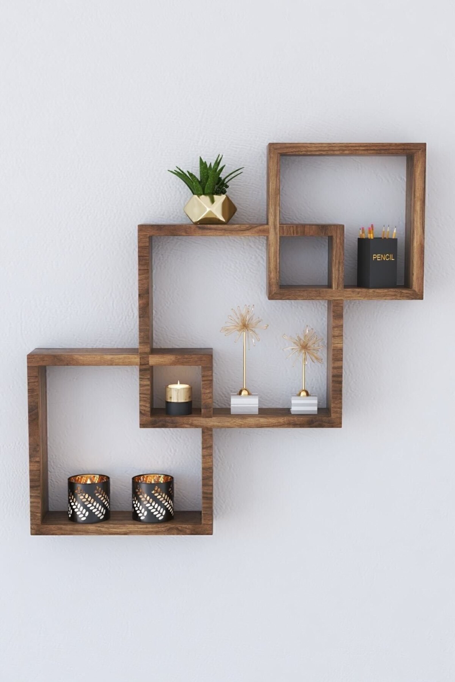 Interlocking Triple Square Wall Shelf - Etsy