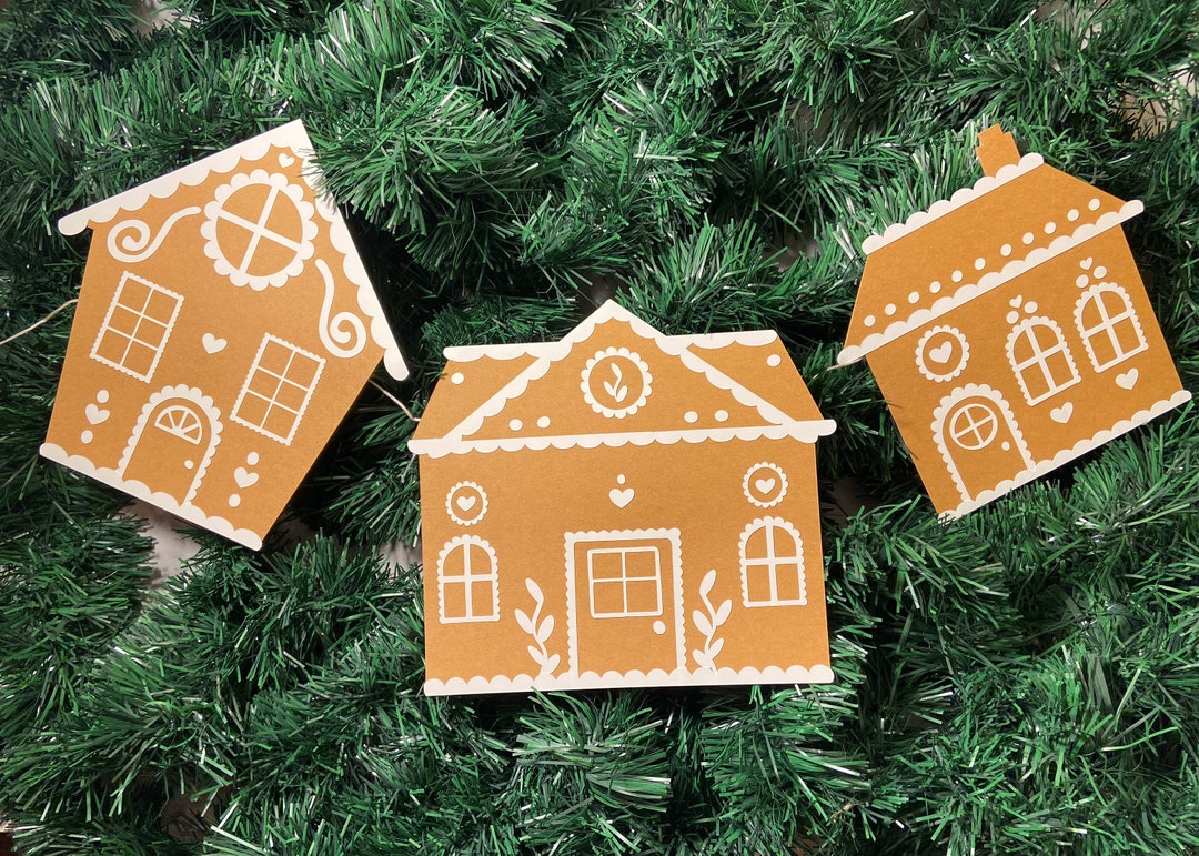 Gingerbread House Christmas Banner Paper Mantle Garland - Etsy