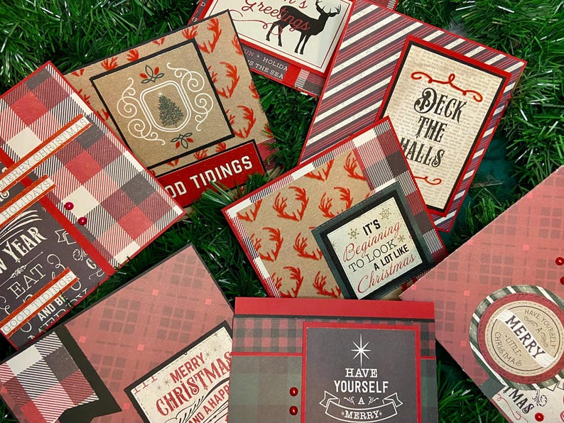 Buffalo Check Christmas Cards Value Pack Holiday Greeting Cards set of ...