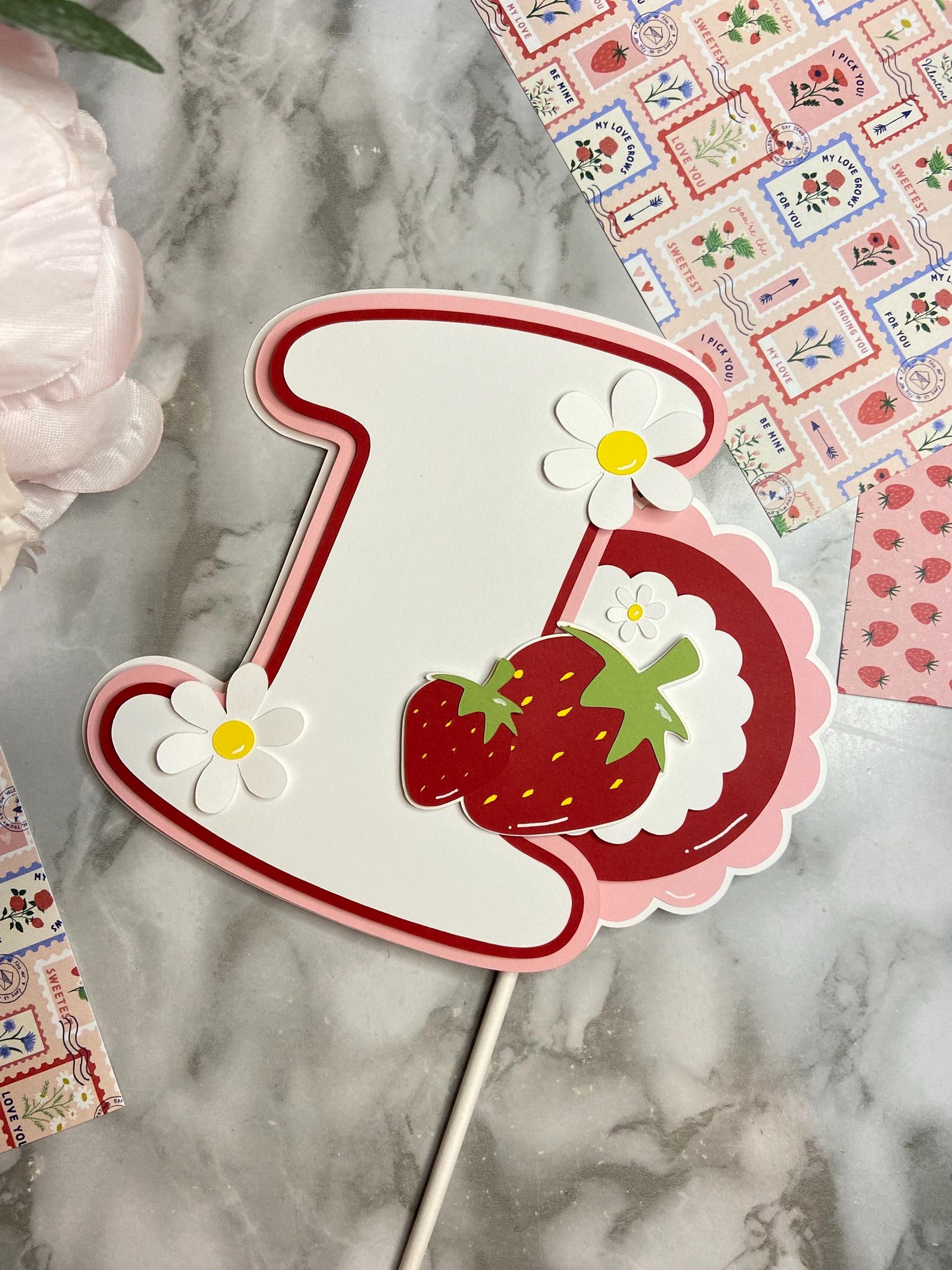 Strawberry Birthday Cake Topper - Strawberry Theme Kids Party ...