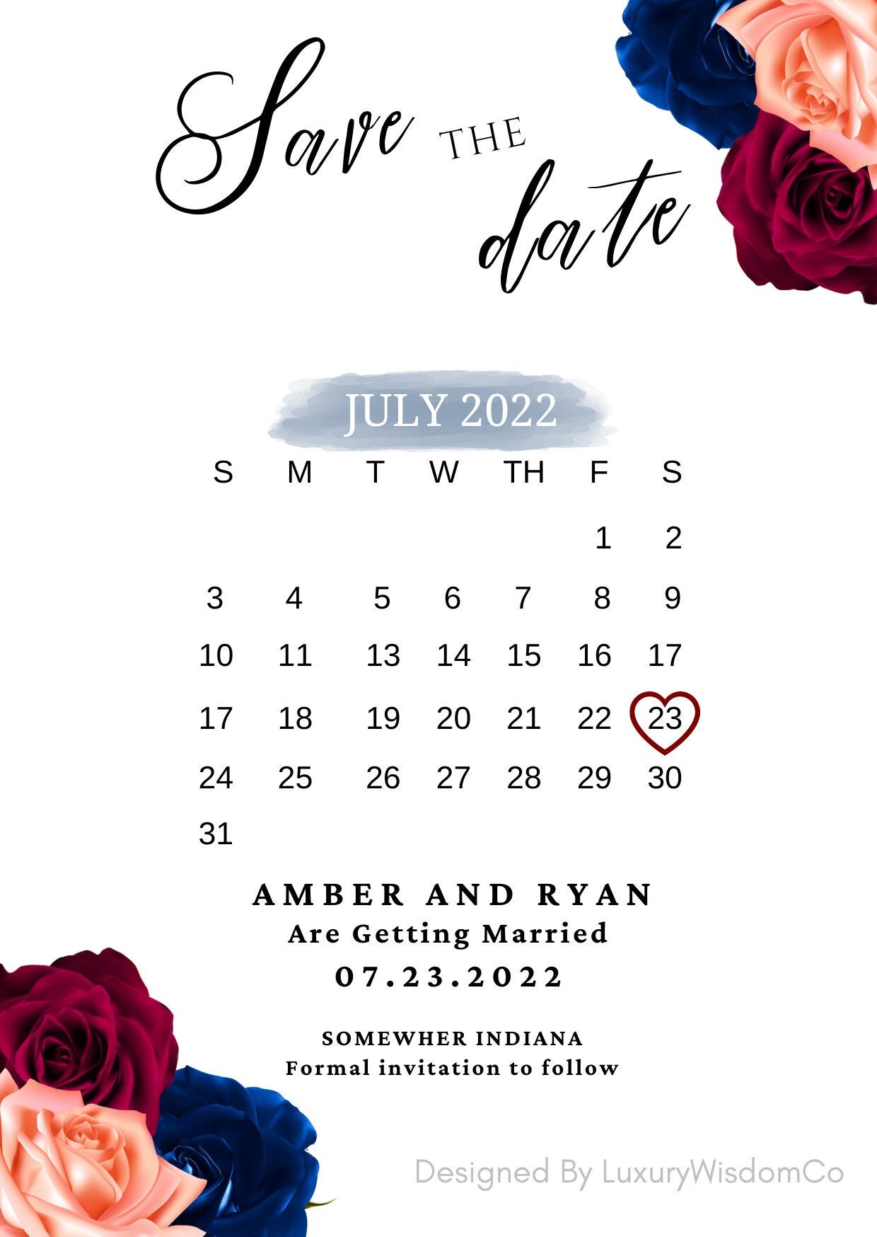Save the Date Invitation TEMPLATE Design E-invite - Etsy