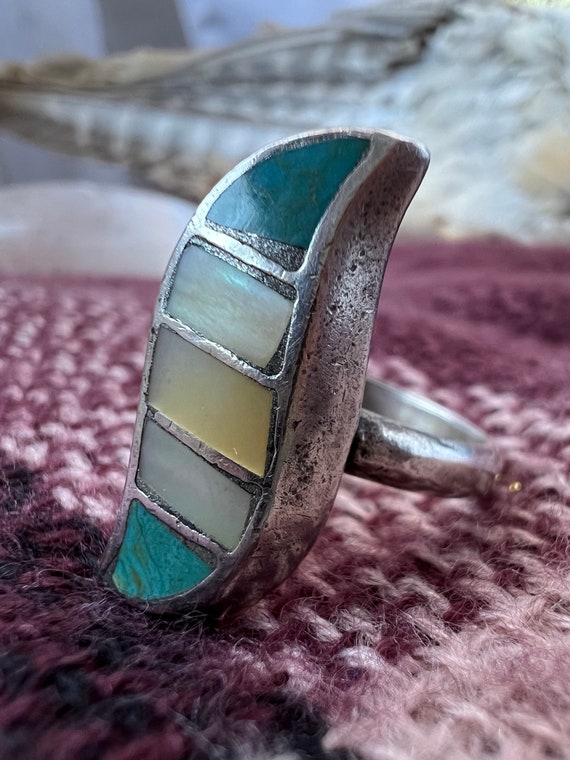 Zuni, Navaho, Native American Vintage Sterling Ring W… - Gem