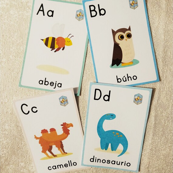Flashcards abecedario de animales en español/tarjetas abc - Etsy México