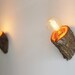 Creative Wooden Lamp Holder With Bark, Rustic E27 Lamp Holder, Wall ...