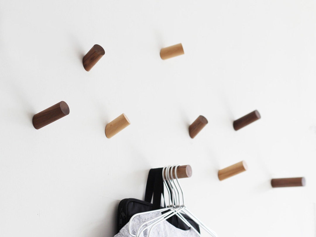 Set of 3 Minimalist Branch Hooks Out of Wall Decor,creative Wood Hooks ...