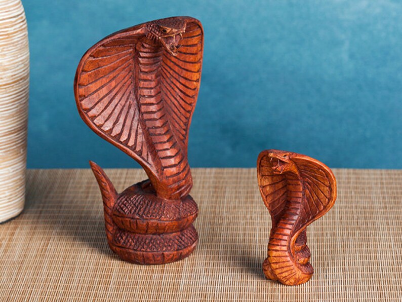 Wooden Cobra Ornament Wood Carving Arts Country House - Etsy