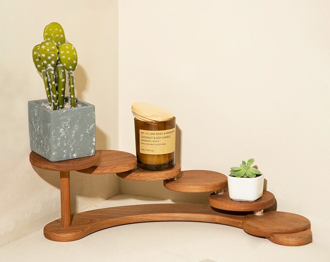 Single Stair Step Shelf Display Wall Hanging Vintage Handmade Oak - Etsy