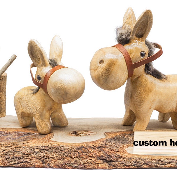 Wooden Donkey Figurine - Etsy