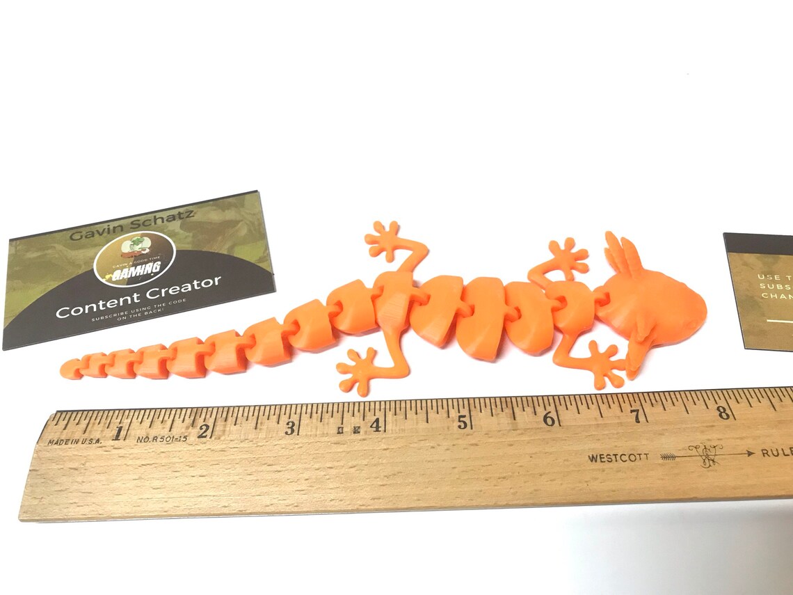 Axolotl Lizard 3D Printed Fully Movable Jointed Large Toy Lizard - Etsy