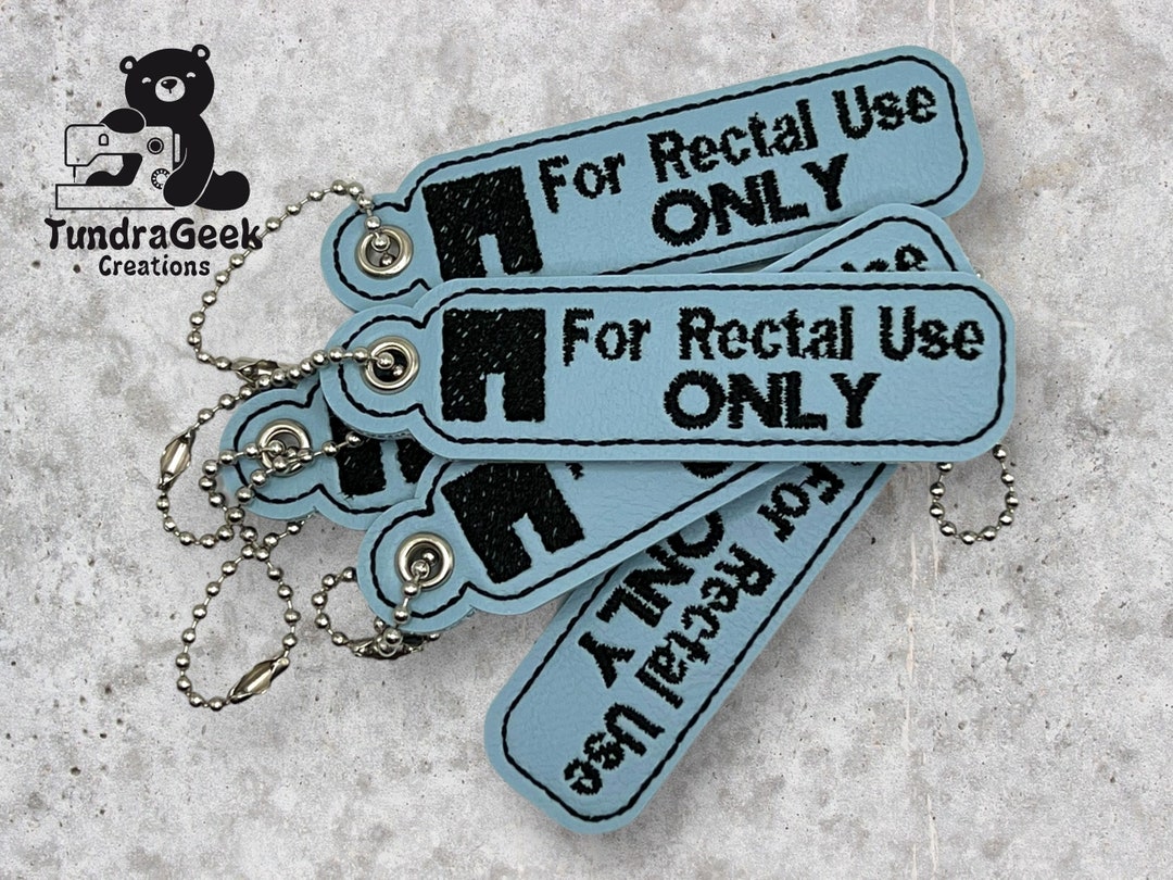 For Rectal Use Only Embroidered Vinyl Tag - Etsy