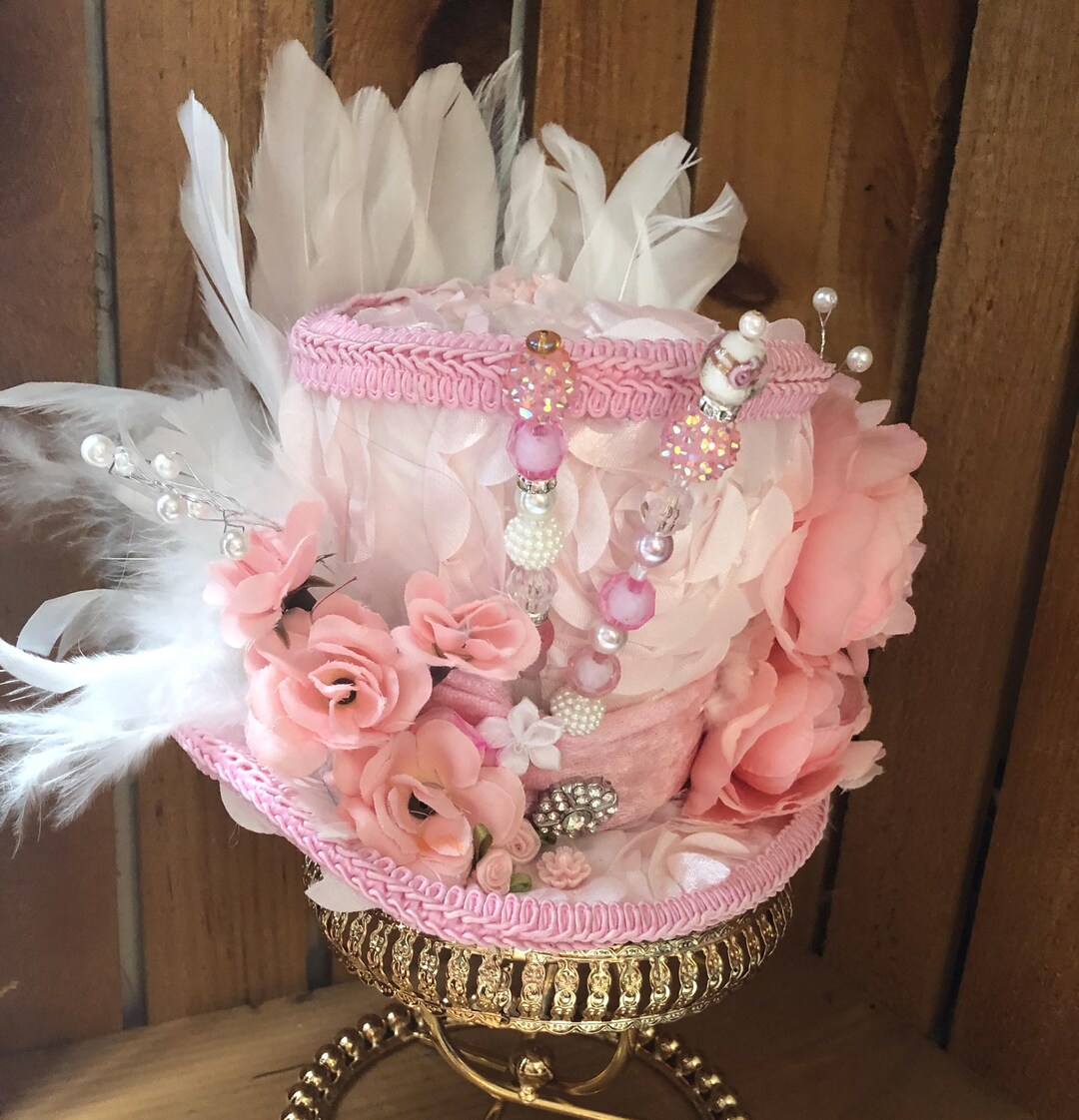 Pink Tea Top Hat, Tea Party Hat, Derby Hat, Party Hat, Garden Hat ...