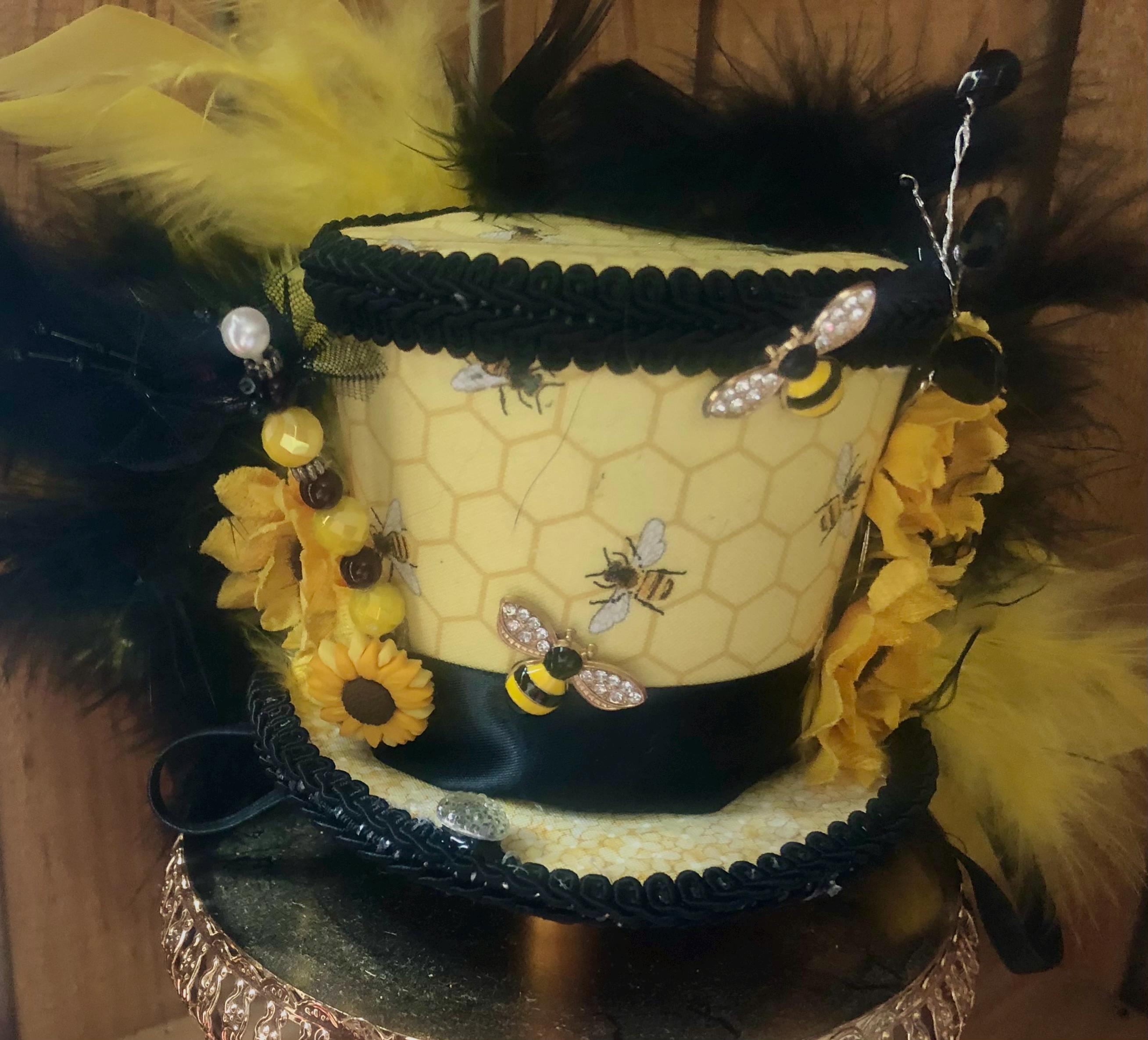 Bee Tea Top Hat Fascinator, Tea Party Hat, Derby Hat, Party Hat, Garden ...