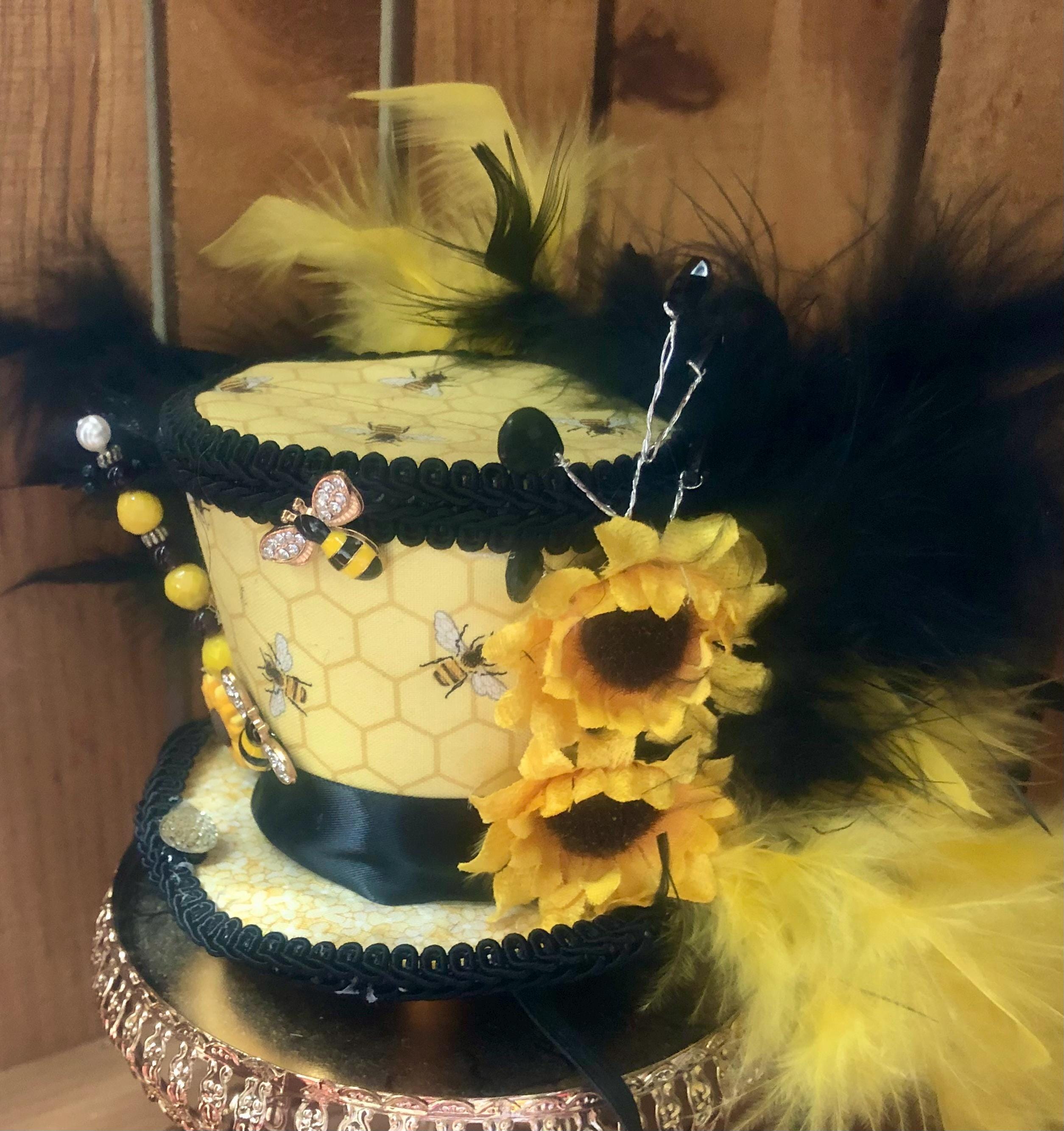 Bee Tea Top Hat Fascinator, Tea Party Hat, Derby Hat, Party Hat, Garden ...