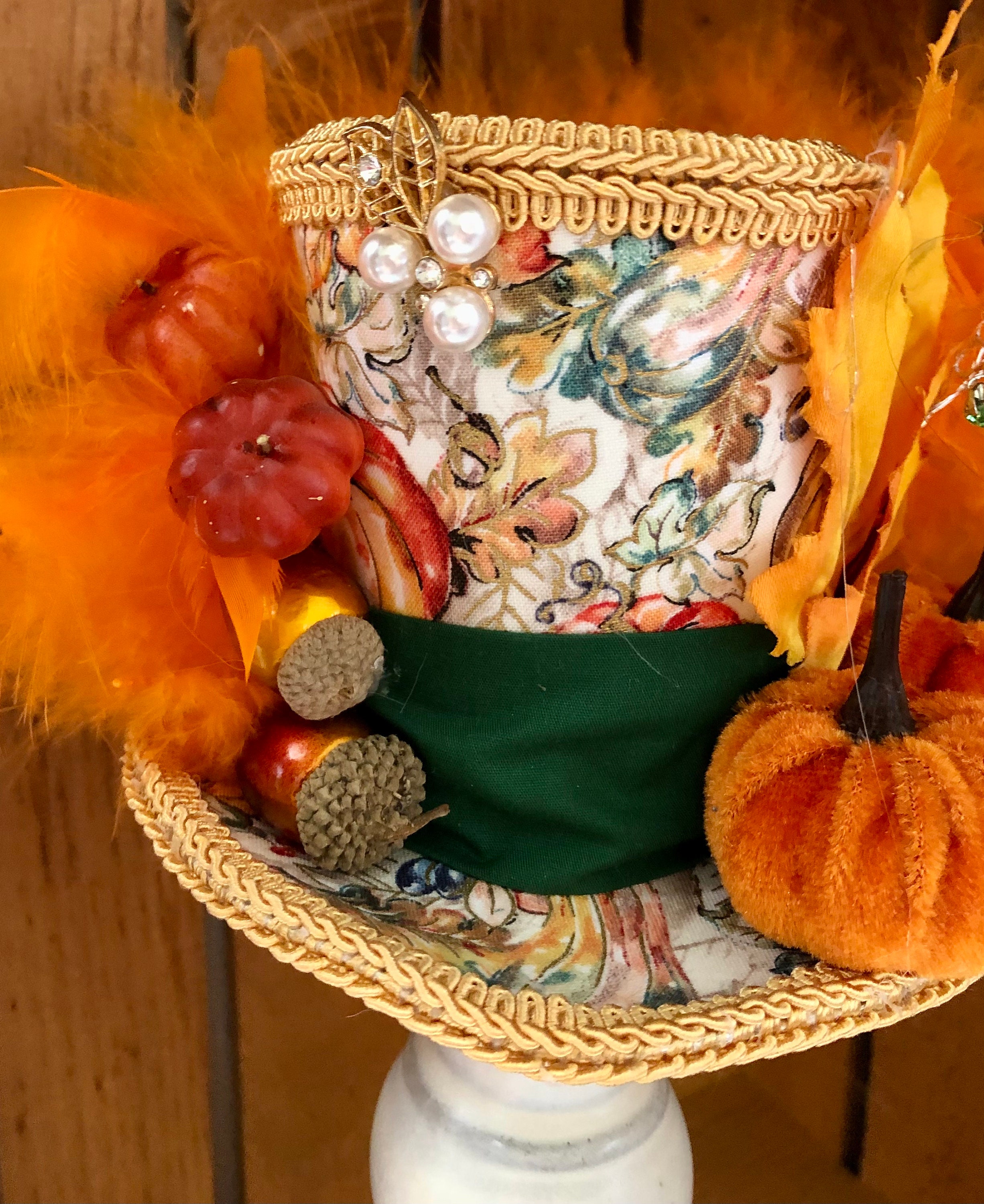 Fall Tea Hat, Pumpkins Tea Party Hat, Derby Hat, Party Hat, Garden Hat ...