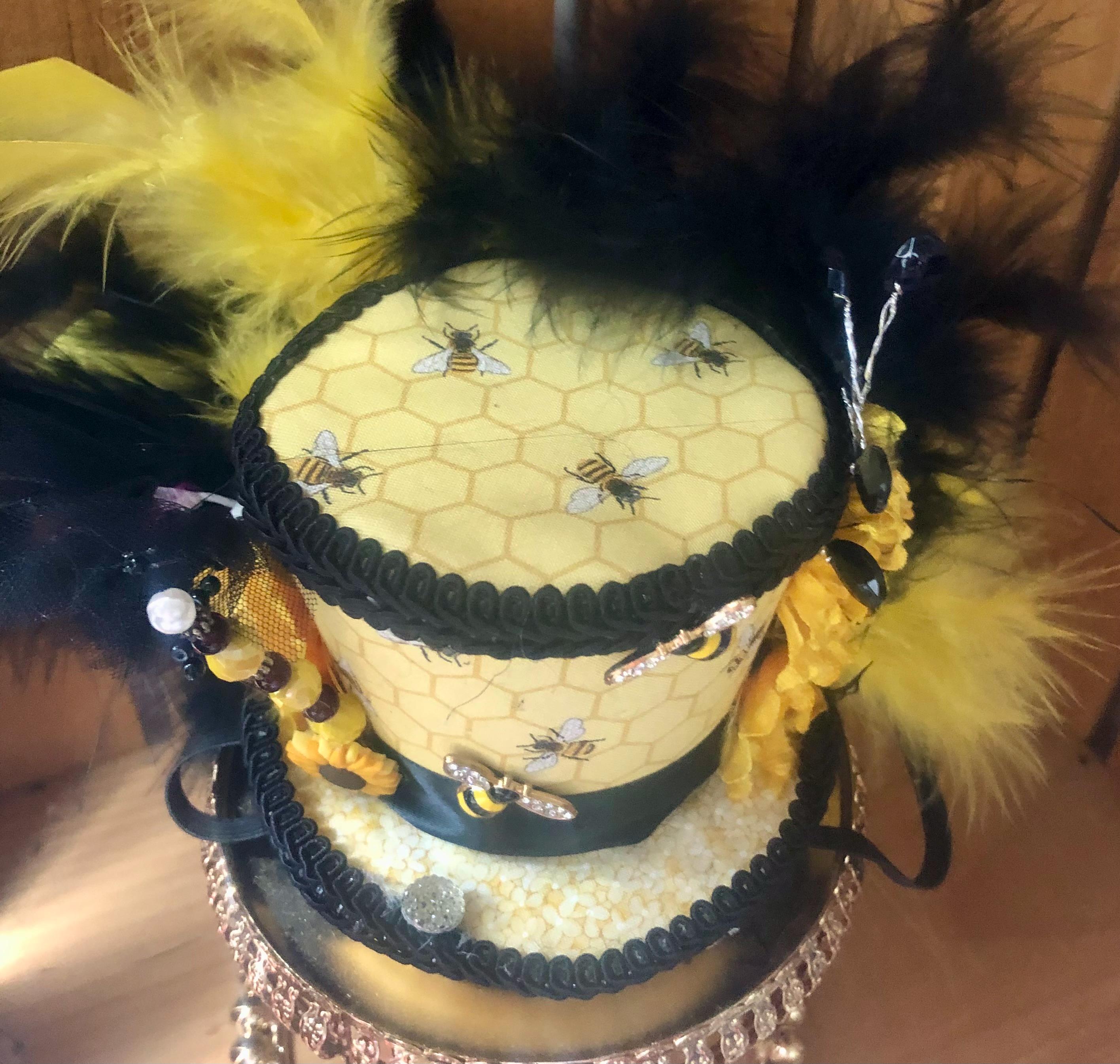 Bee Tea Top Hat Fascinator, Tea Party Hat, Derby Hat, Party Hat, Garden ...