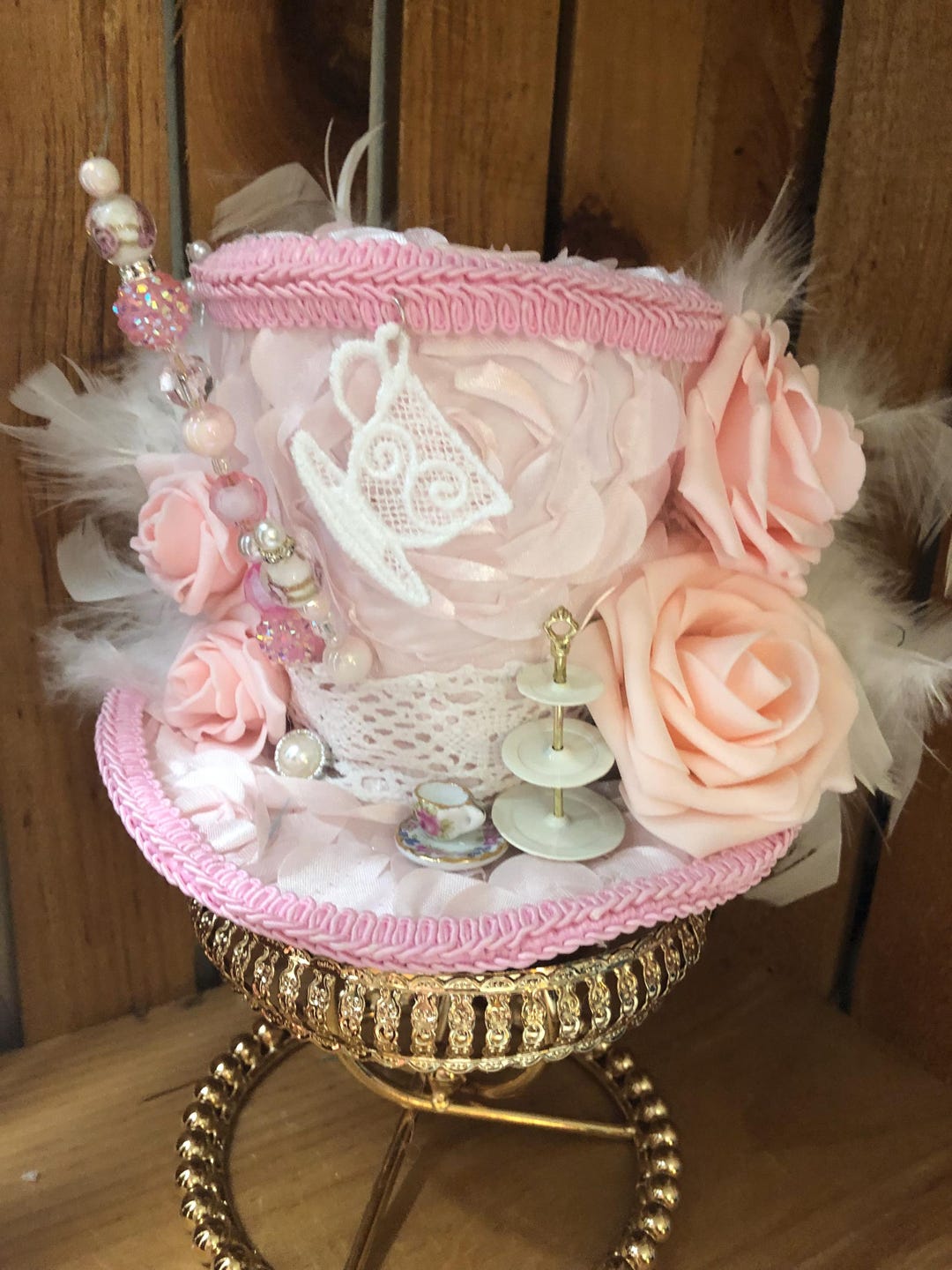 Pink Tea Top Hat, Tea Party Hat, Derby Hat, Party Hat, Garden Hat ...