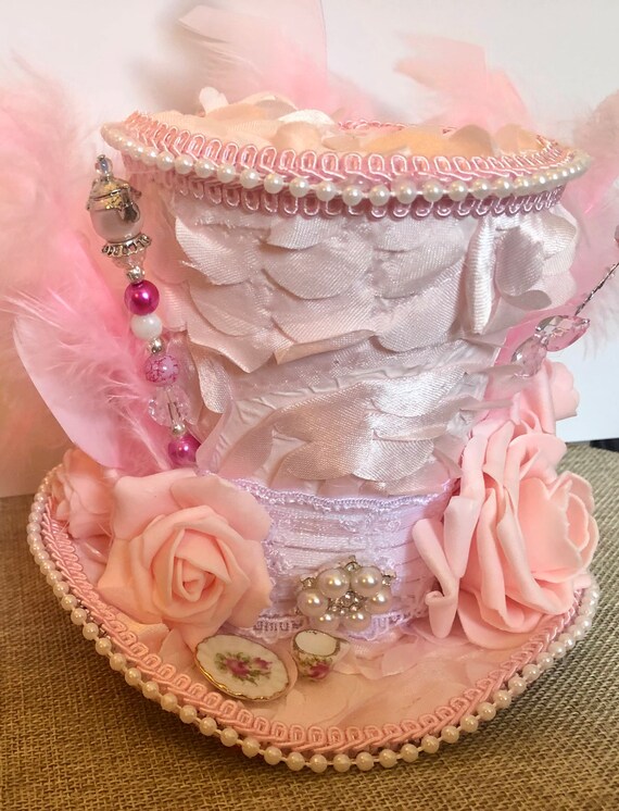 Pink Tea Top Hat Tea Party Hat Derby Hat Party Hat Garden - Etsy