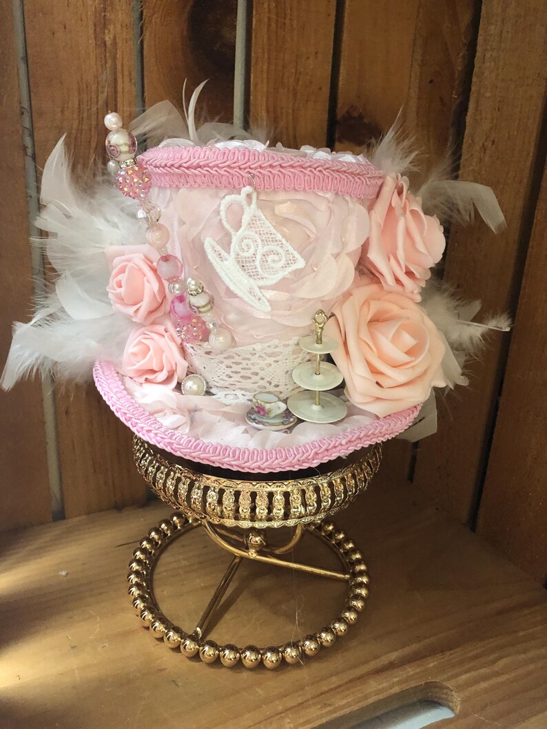 Pink Tea Top Hat, Tea Party Hat, Derby Hat, Party Hat, Garden Hat ...