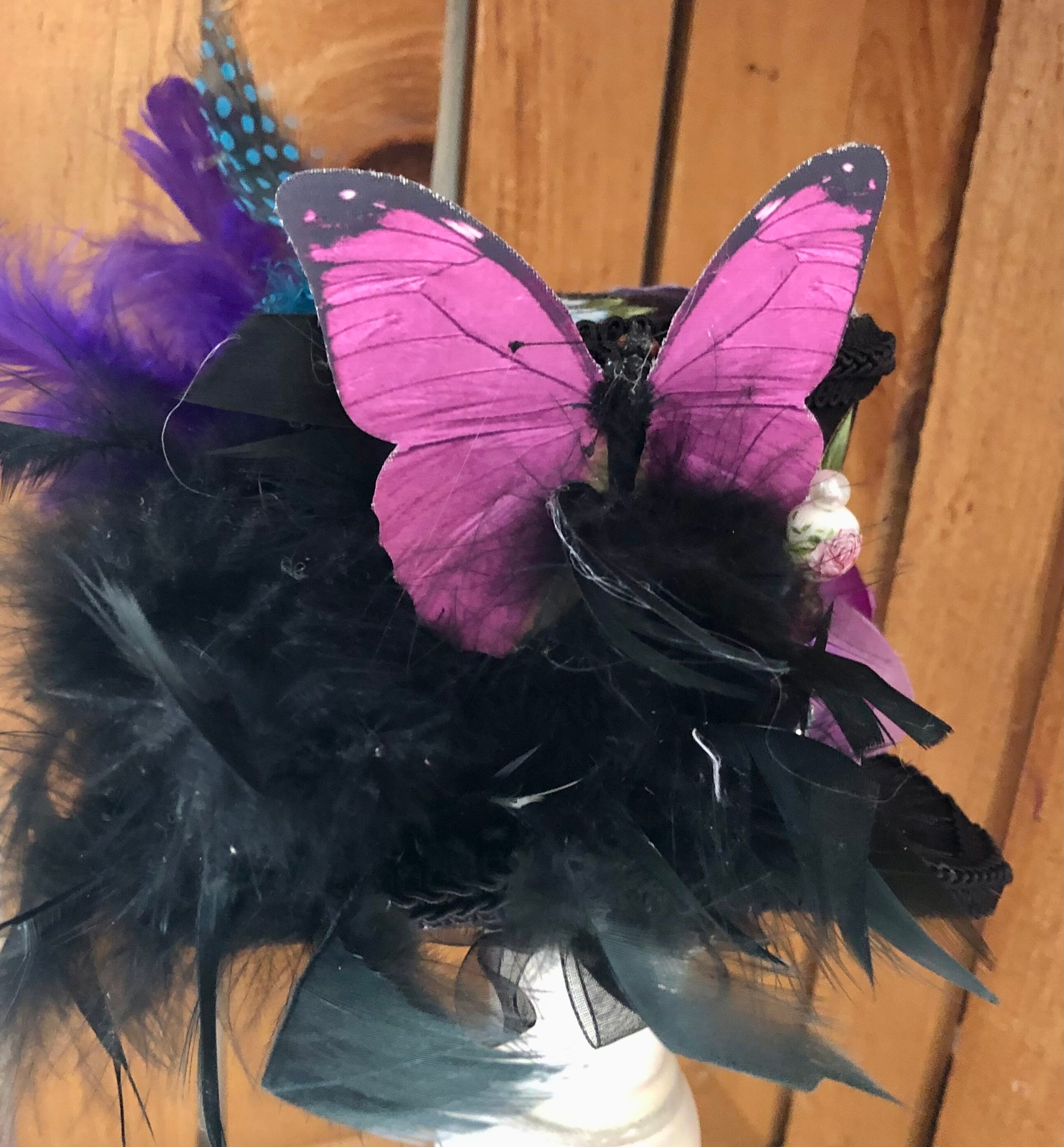 Purple & Black Tea Top Hat, Tea Party Hat, Derby Hat, Party Hat, Garden ...