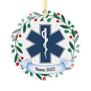 Personalized EMS Christmas Ornament - Clear Glass, Paramedic Gifts ...