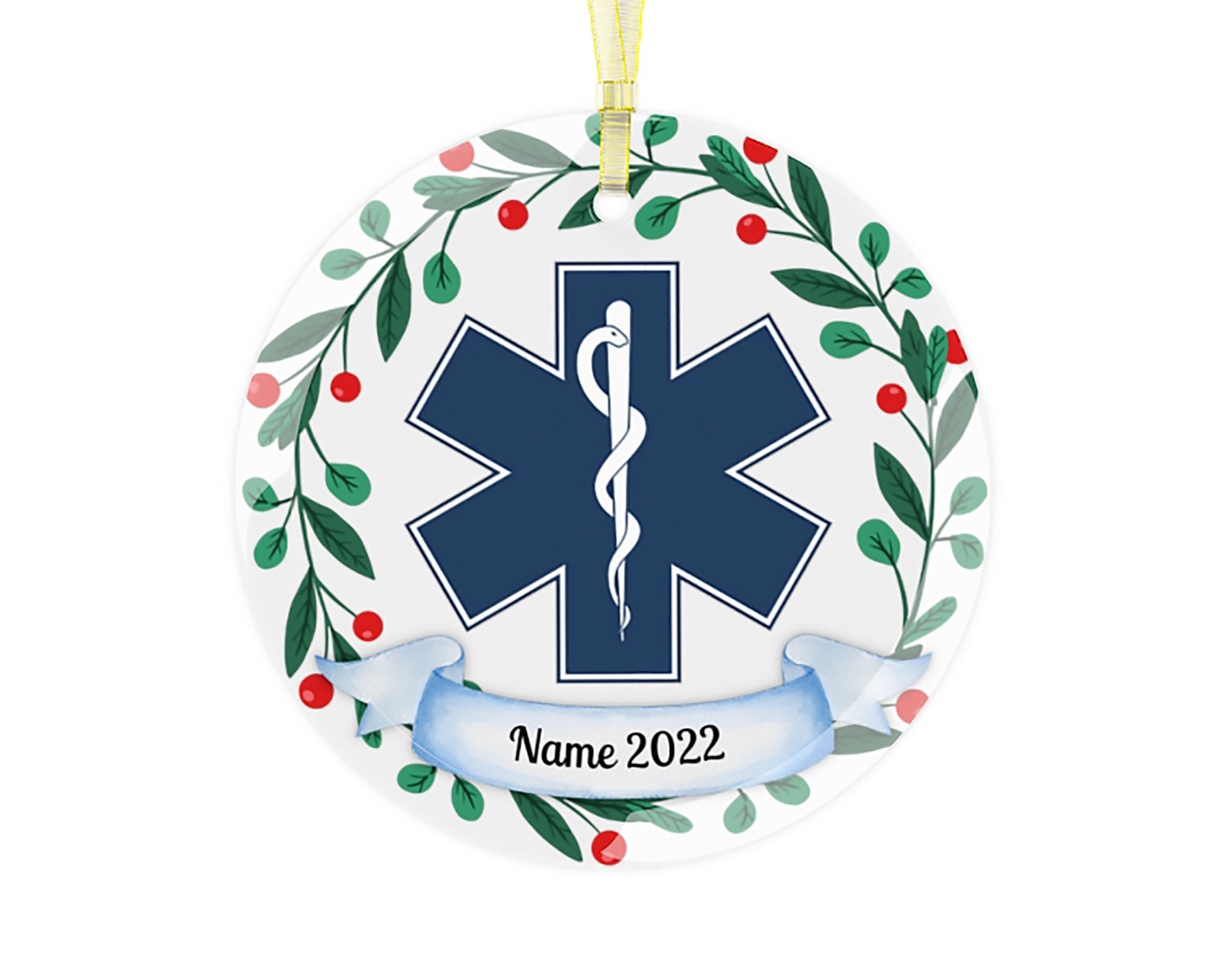 Personalized EMS Christmas Ornament - Clear Glass, Paramedic Gifts ...