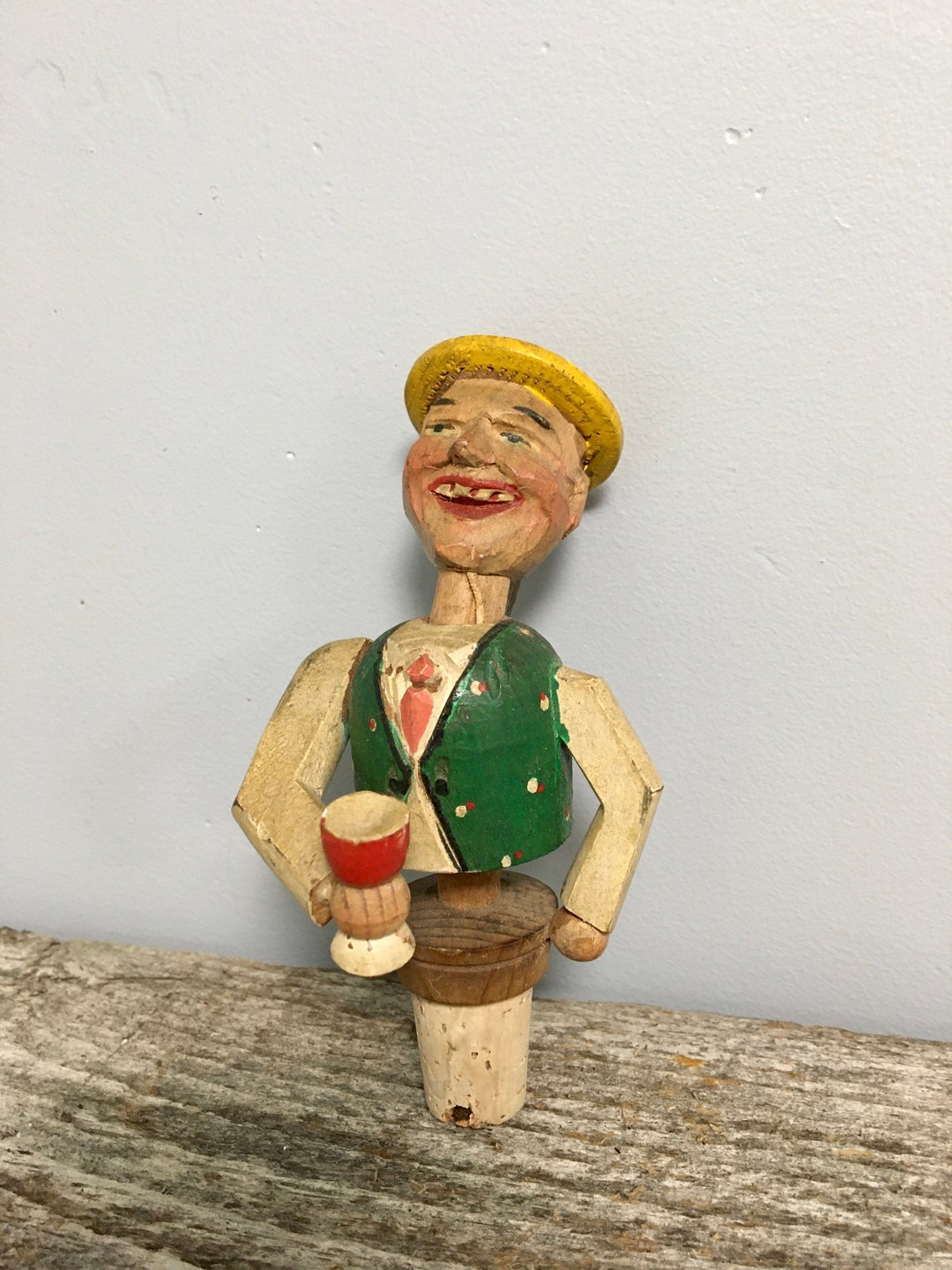 Vintage Mechanical Drinking Man Bottle Stopper - Etsy